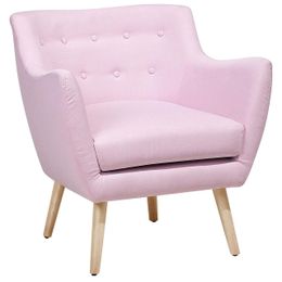 Beliani SESSEL Polsterbezug Rosa Drammen