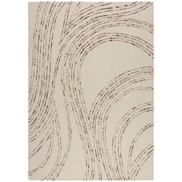 KADIMA DESIGN WOLLTEPPICH HUMBER, abstrakt, Natur-Braun, 80 x 150 cm