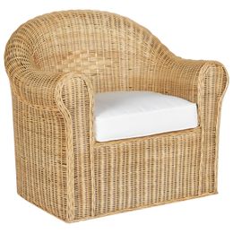 Beliani GARTENSTUHL Rattan Nat&uuml;rlich Livadeia