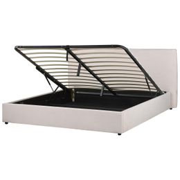 Beliani POLSTERBETT 180/200cm Cremewei&szlig; Lavaur