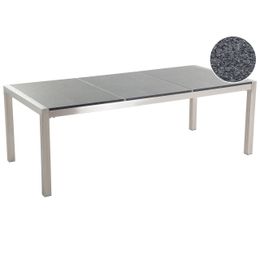 Beliani GARTENTISCH Edelstahl/Granit grau poliert 220/100 cm Grosseto