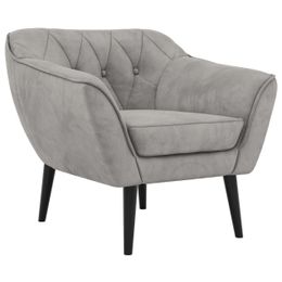 SESSEL PIRS - Hellgrau Velvet - Schwarze Beine