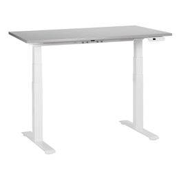 Beliani SCHREIBTISCH grauwei&szlig; 120/72 cm elektrisch h&ouml;henverstellbar Destin III