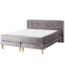 Beliani BOXSPRINGBETT 160/200cm Grau Marquise