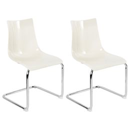 Beliani ESSZIMMERSTUHL 2er-Set Cremewei&szlig; Marshall