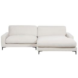 Beliani 3-SITZER-ECKSOFA cremewei&szlig; rechtsseitig Maloy