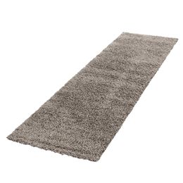 KADIMA DESIGN HOCHFLORTEPPICH RHEIN, einfarbig, aus Polypropylen, Beige, 80 x 250 cm