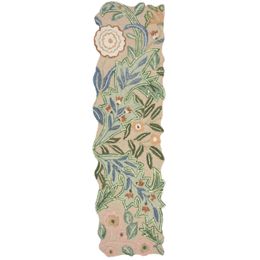 KADIMA DESIGN WOLLTEPPICH CHAR, floral, Gr&uuml;n, 60 x 230 cm