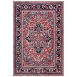 KADIMA DESIGN TEPPICH Waschbar HALD, klassisch im Vintage-Stil, Rot, 200 x 290 cm