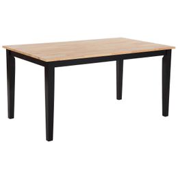 Beliani ESSTISCH 150/90/75 cm Schwarz, Hellbraun Rechteckig Georgia