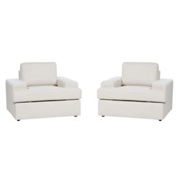 Beliani SESSEL 2er-Set hellbeige Alla