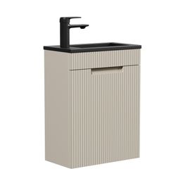 Badplaats G&Auml;STE-WC-M&Ouml;BELSET Thermis 2 Teile Cashmere / Schwarze Waschbecken - 40 x 22 x 53 cm