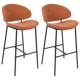 Beliani BARHOCKER 2er-Set Orange Kiana