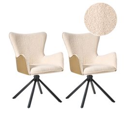 Beliani ESSZIMMERSTUHL 2er-Set Hellbeige Novi