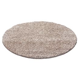 KADIMA DESIGN HOCHFLORTEPPICH RHEIN, einfarbig, aus Polypropylen, Beige, &Oslash; 120 cm