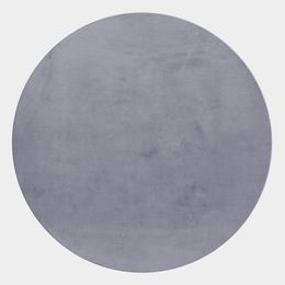 KADIMA DESIGN KURZFLORTEPPICH Waschbar NECKAR, einfarbig, aus Polyester, Grau, &Oslash; 160 cm