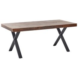 Beliani ESSTISCH 180/90 cm Dunkler Holzfarbton/Schwarz Clifton