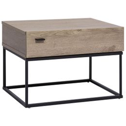 Beliani NACHTTISCH dunkler Holzfarbton rechteckig 41/55 cm Cairo