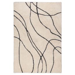 KADIMA DESIGN TEPPICH COLN, abstrakt, Creme-Schwarz, 200 x 290 cm