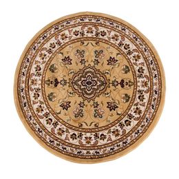 KADIMA DESIGN TEPPICH GLAZERT, klassisch-floral, Braun, &Oslash; 133 cm