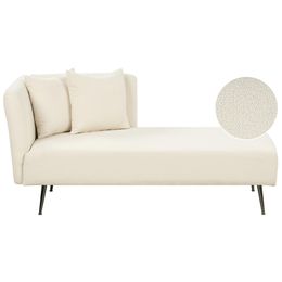 Beliani CHAISELONGUE Boucl&eacute; cremewei&szlig; linksseitig Riom