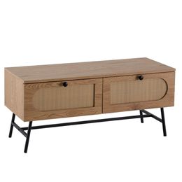 KADIMA DESIGN LOWBOARD Eiche-Dekor Rattan Modern Stil 100x45x40 cm mit Schubladen
