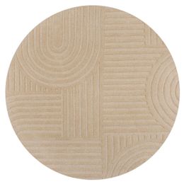 KADIMA DESIGN TEPPICH aus Wolle LEVEN in Natur, geometrisch, 60 x 230 cm