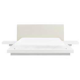 Beliani BETT mit Lattenrost 160x200 cm Wei&szlig; Zen