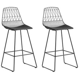 Beliani BARSTUHL 2er-Set Metall Schwarz Preston