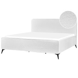 Beliani POLSTERBETT mit Lattenrost 180x200 cm Wei&szlig; Valognes