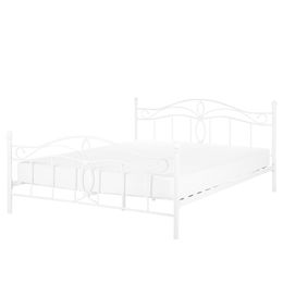 Beliani METALLBETT 160/200cm Wei&szlig; Antlia