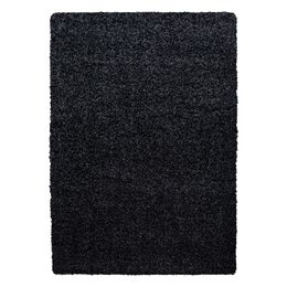 KADIMA DESIGN HOCHFLORTEPPICH RHEIN, einfarbig, aus Polypropylen, Anthrazit, 100 x 200 cm