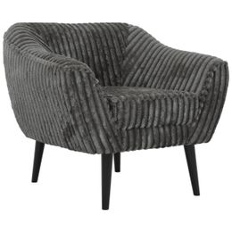 SESSEL PIRS - Grau Cord - Schwarze Beine