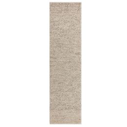 KADIMA DESIGN TEPPICH aus Wolle handgewebt MEDWAY in Beige, einfarbig, 60 x 230 cm
