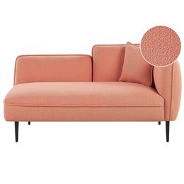 Beliani CHAISELONGUE Boucl&eacute; pfirsichrosa rechtsseitig Chevannes