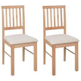 Beliani ESSZIMMERSTUHL 2er-Set Heller Holzfarbton Orono