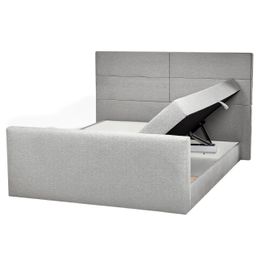 Beliani BOXSPRINGBETT 160x200 cm Grau Aristocrat