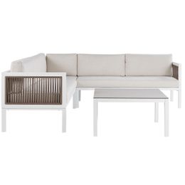 Beliani LOUNGE SET 4-Sitzer wei&szlig; rechtsseitig Borello