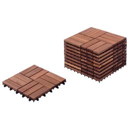 Beliani TERRASSENFLIESEN 10 St&uuml;ck Braun Acerenza