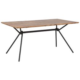 Beliani ESSTISCH 160/90/75 cm Dunkelbraun, Schwarz Rechteckig Amsterdam