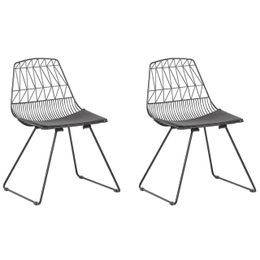 Beliani METALLSTUHL 2er-Set Schwarz Harlan