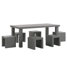 Beliani GARTENM&Ouml;BEL SET 6-Sitzer Beton grau Taranto
