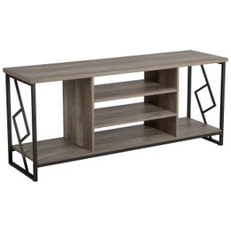 Beliani TV-M&Ouml;BEL Dunkelbraun, Schwarz FORRES 40/140/60 cm