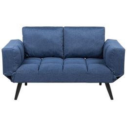 Beliani 2-SITZER-SCHLAFSOFA Polsterbezug Marineblau Brekke