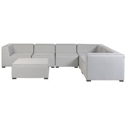 Beliani LOUNGE SET 7-Sitzer hellgrau rechtsseitig modular Arezzo