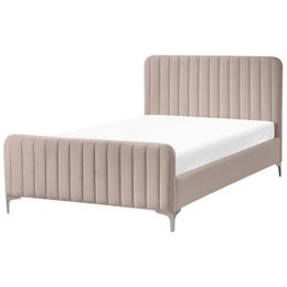 Beliani BETT mit Lattenrost 120/200 cm Taupe Lunan