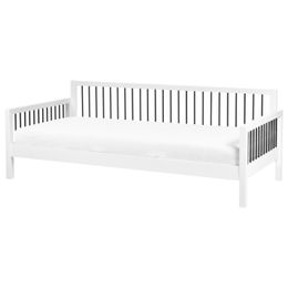 Beliani TAGESBETT 90x200 cm Wei&szlig; Tricot