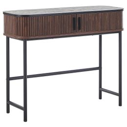 Beliani KONSOLENTISCH dunkler Holzfarbton/schwarz 100/35 cm Jose
