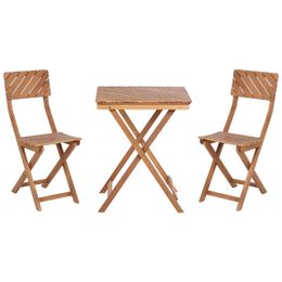 Beliani BALKONSET 2-Sitzer Holz dunkler Holzfarbton Ardore