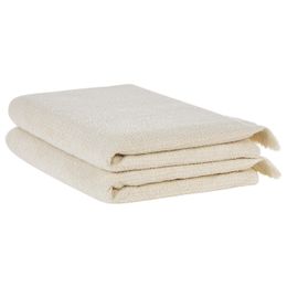 Beliani BADEHANDTUCH 2-teilig Beige Atiu